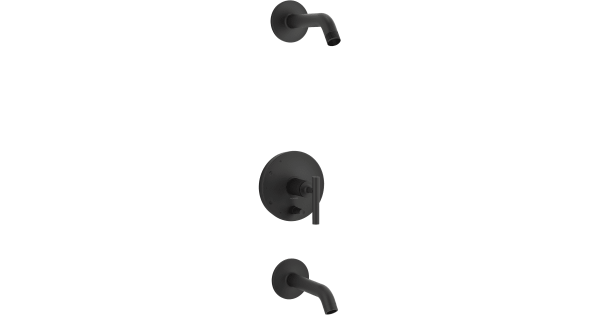 Kohler K-T14420-4L-BL Purist Tub and Shower Trim Package with Rite-Temp ...