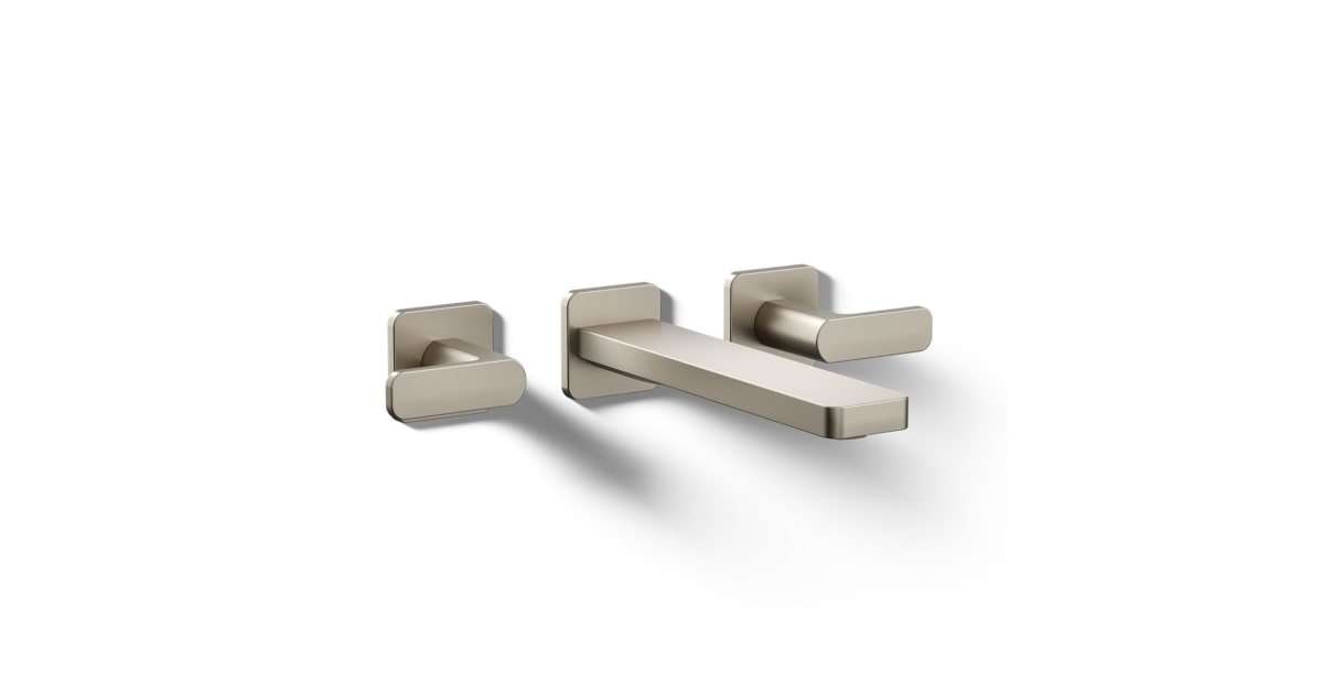 Kohler K-T27120-4-BN Parallel 1.2 GPM Wall Mounted Widespread Bathroom ...