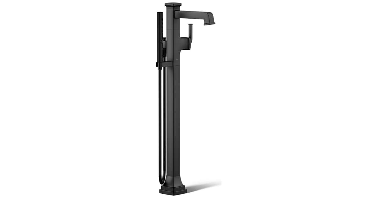 Kohler K-T27408-4-BL Riff Floor Mounted Tub Filler with Built-In ...