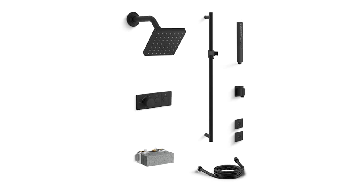 Kohler KSS-Anthem-Parallel-2Port-BL Parallel Custom Shower System ...