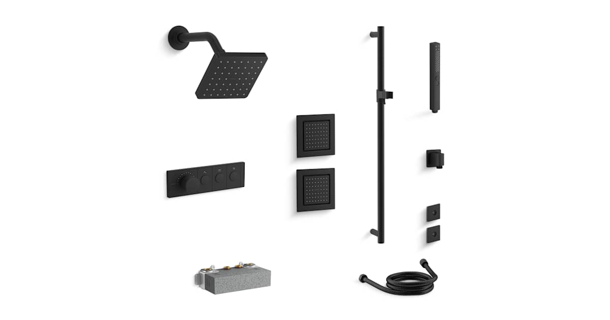 Kohler KSS-Anthem-Parallel-3Port-BL Parallel Custom Shower System ...