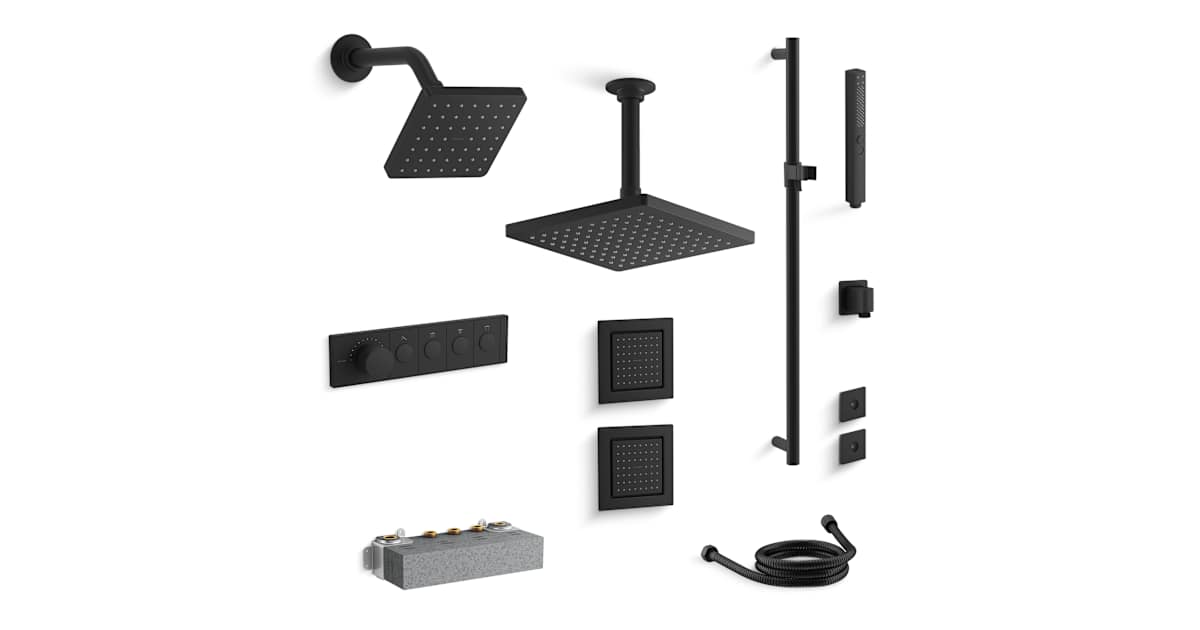 Kohler KSS-Anthem-Parallel-4Port-BL Parallel Custom Shower System ...
