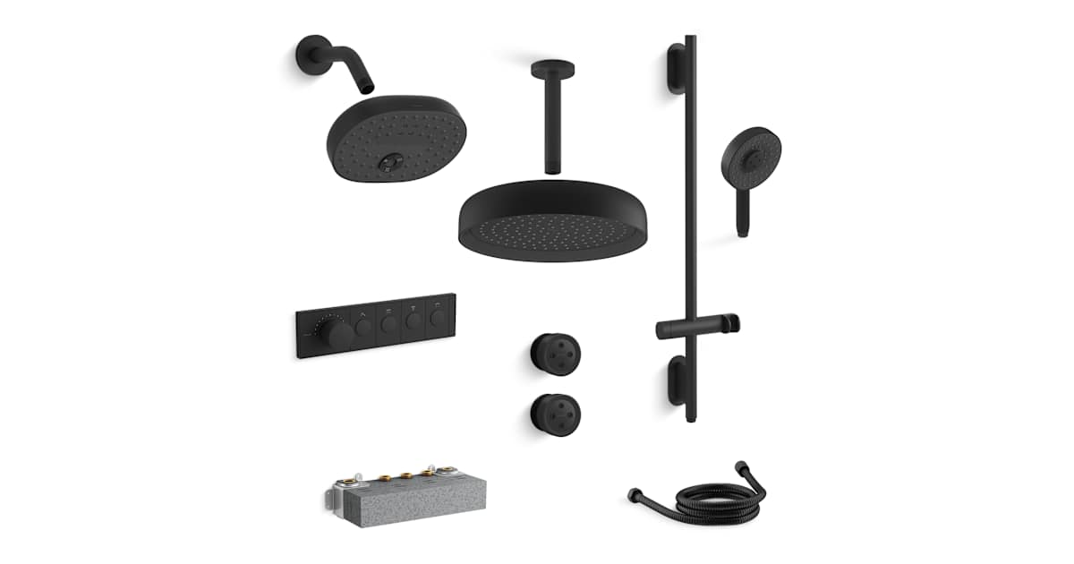 Kohler KSS-Anthem-Statement-4Port-BL Statement Custom Shower System ...