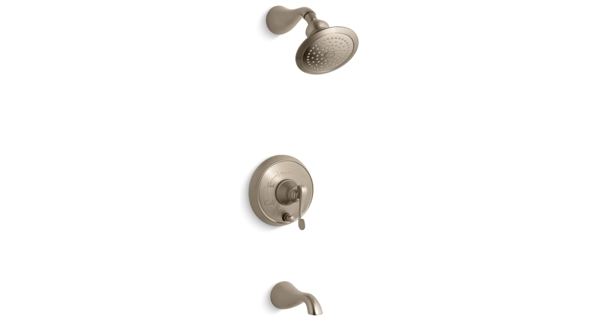 Kohler K-T16115-4-BV Single Handle Tub and Shower Trim with Single ...