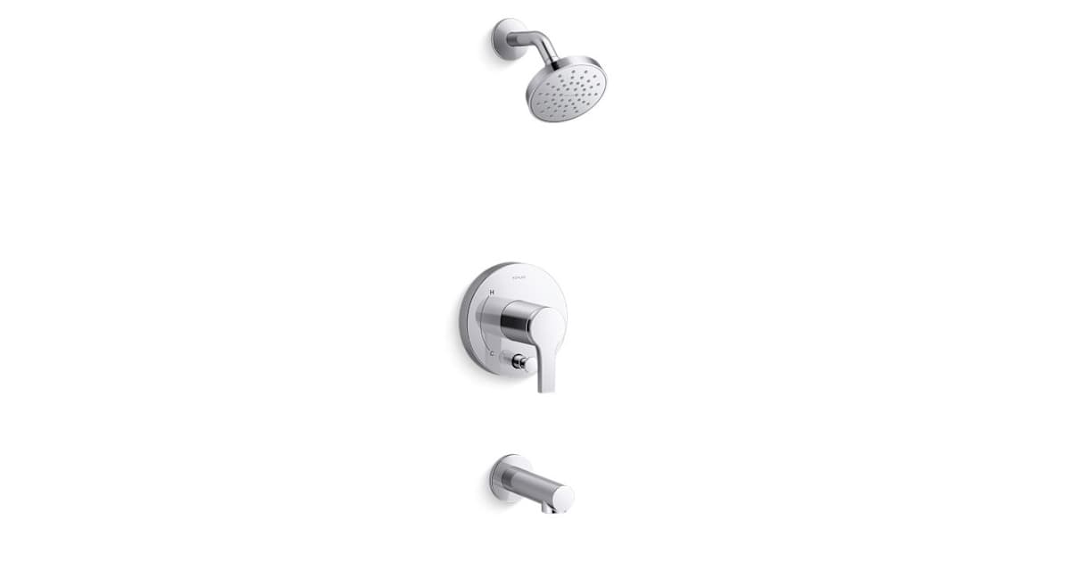 Kohler K-T35327-4Y-CP Elate Rite-Temp Bath and Shower Trim Kit with ...