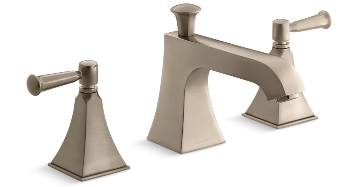 Kohler K-T428-4S-BV Memoirs Double Handle Deck Mounted Roman Tub Filler ...