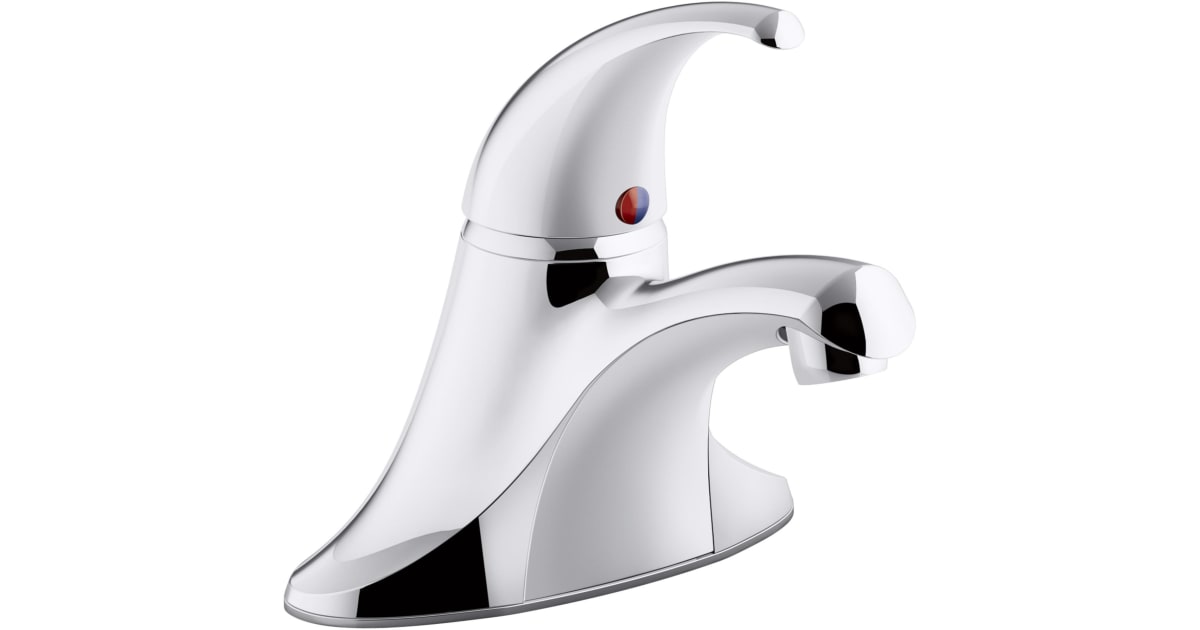 Kohler K-15198-4RA-CP Coralais 0.5 GPM Single Handle Centerset Faucet ...