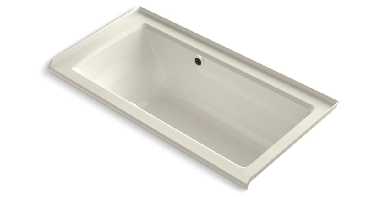 Kohler K-1947-GHRW-96 Archer 60" Three Wall Alcove Acrylic Air Tub with ...