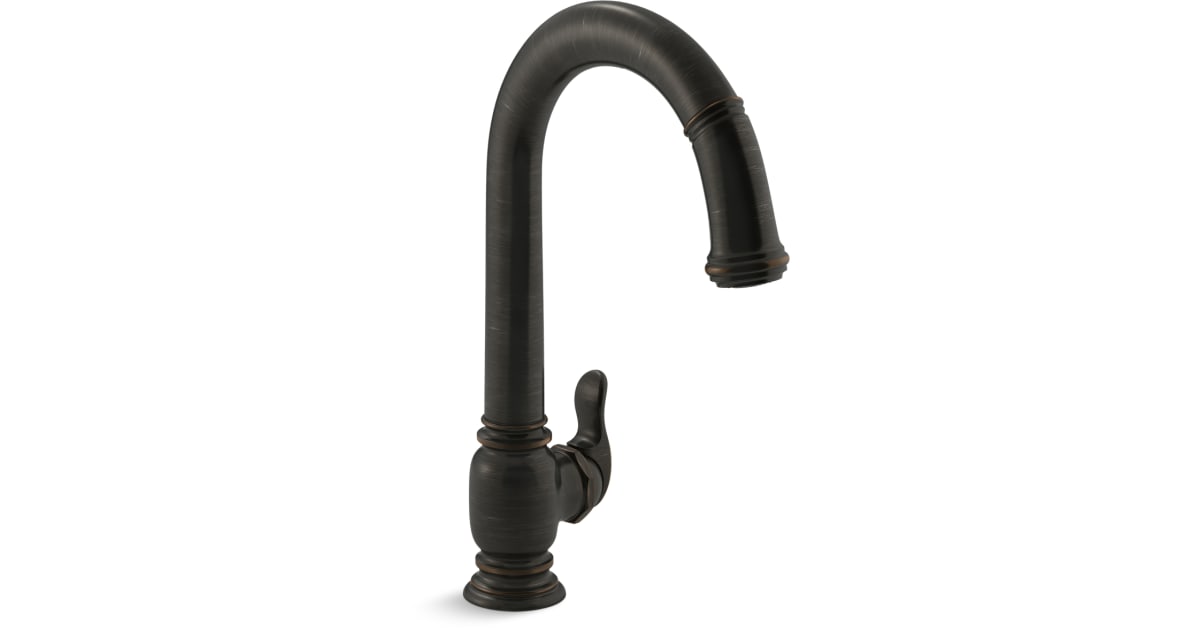 Kohler K-99332-2BZ Beckon Pullout Spray High Arch Kitchen Faucet with ...