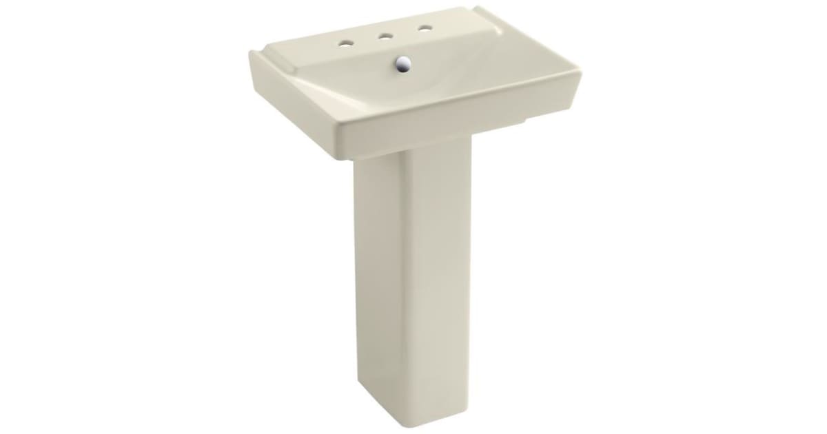 Kohler K-5152-8-47 23" Single Basin Lavatory and Shroud from the Reve ...