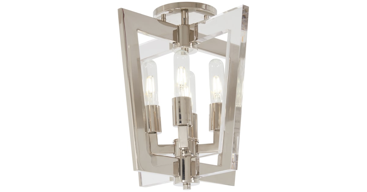Kovacs P1379-613 4 Light 14" Wide Semi-Flush Ceiling Fixture with Clear ...