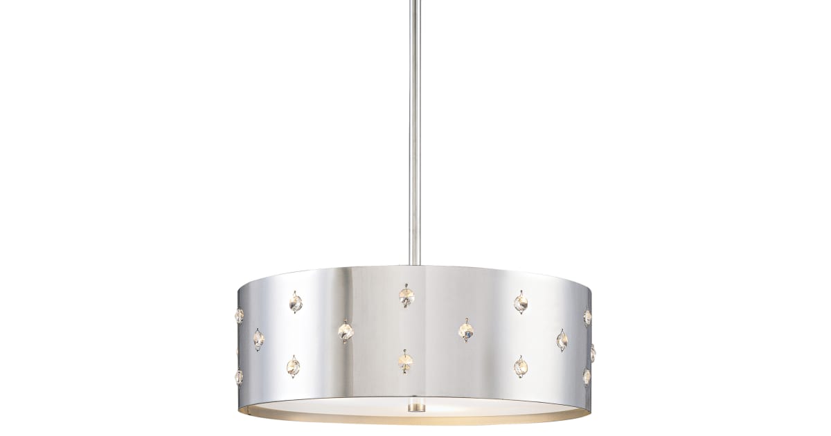 Kovacs P033-077 Bling Bling 3 Light 14" Wide Drum Pendant with Steel ...