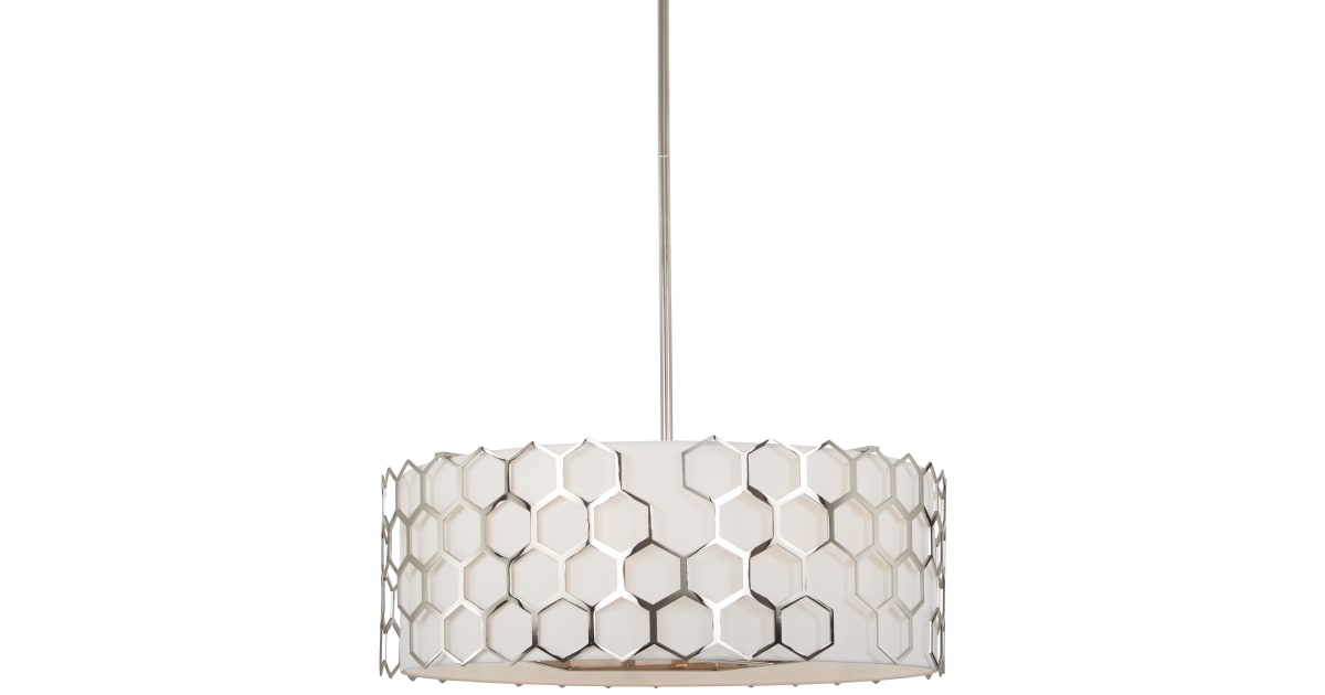 Kovacs P1896-613 Missing Link 6 Light 27" Wide Pendant with White Linen ...