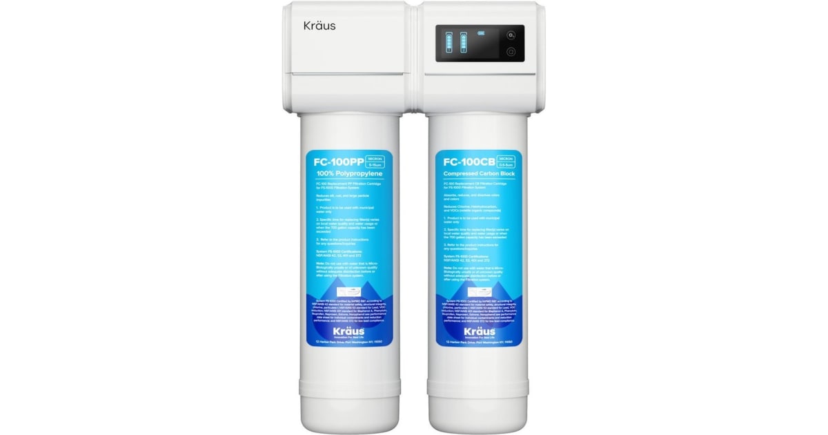 Kraus FS-1000 Purita 2 Stage Carbon Block Under Sink Water Filtration ...