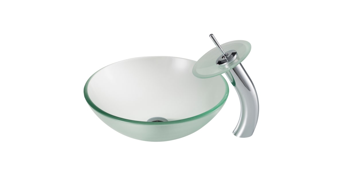Kraus C-GV-101FR-12mm-10CH Bathroom Combo - 16-1/2" Frosted Glass ...