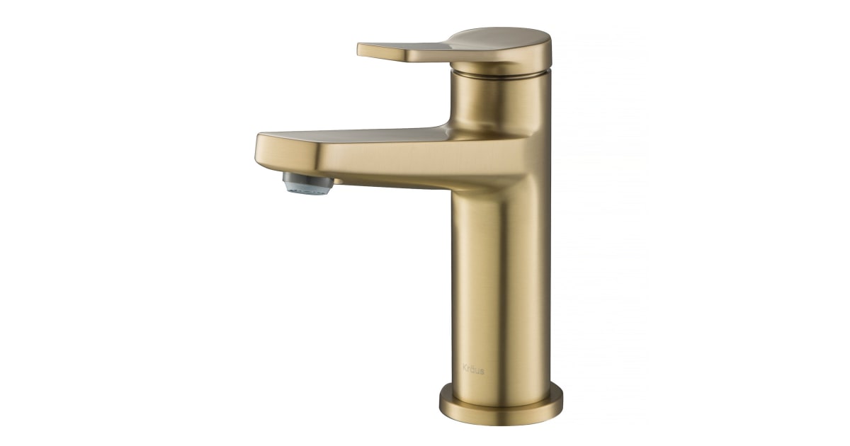 Kraus KBF-1401BG Indy 1.2 GPM Single Hole Bathroom Faucet Less Drain ...