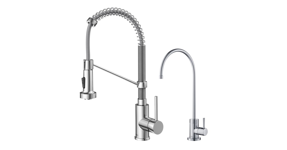 Kraus KPF-1610-FF-100CH Bolden 1.8 GPM Single Hole Pull-Down Faucet and ...