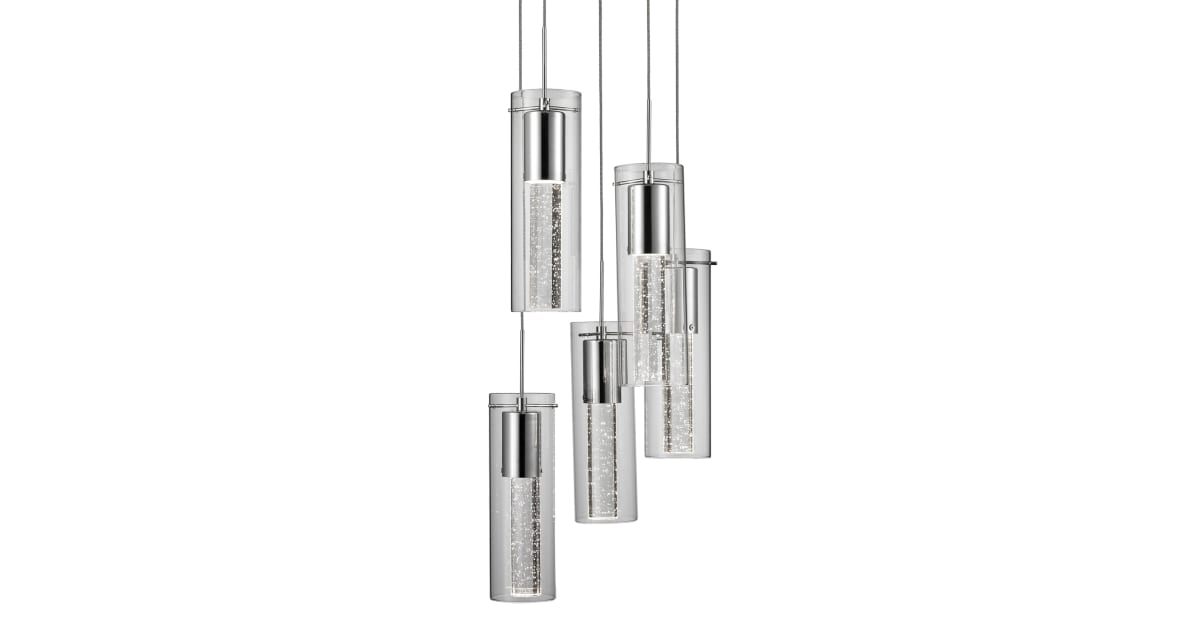 Kuzco Lighting PD4405-CH Champagne 5 Light 14" Wide LED Suspension ...