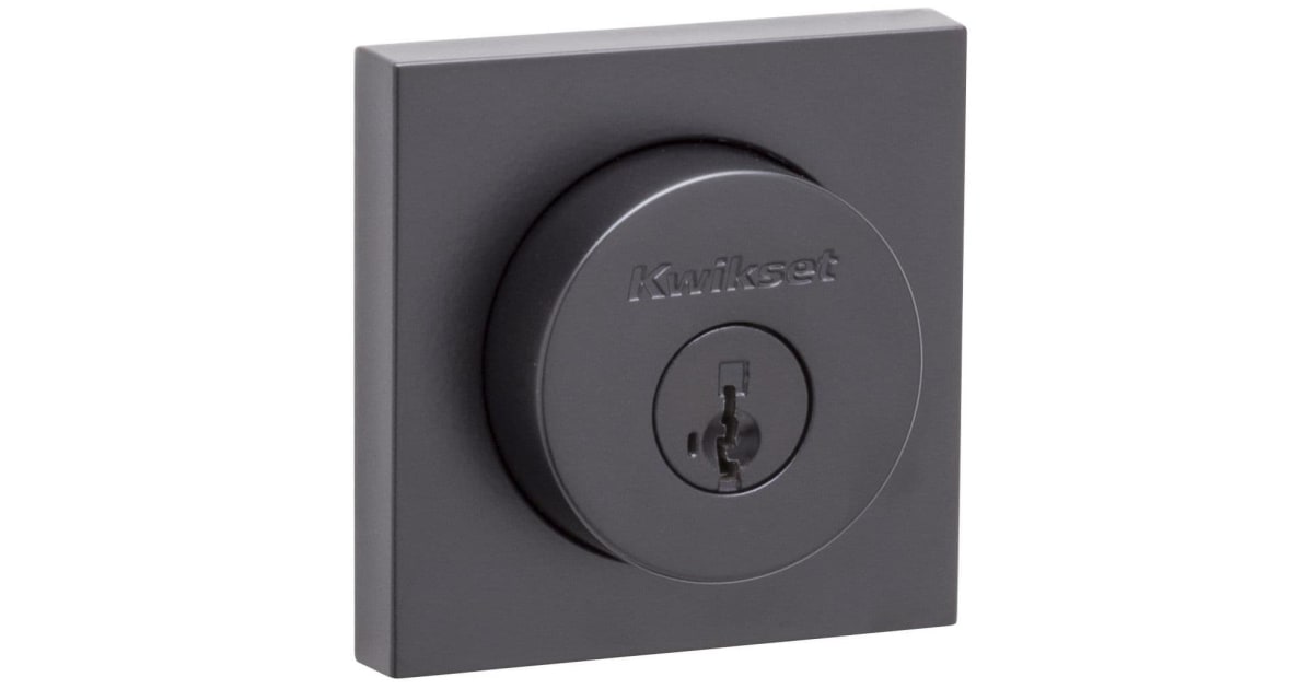 Kwikset 158SQT-514S.STRKP Halifax Square Rose Single Cylinder Deadbolt ...