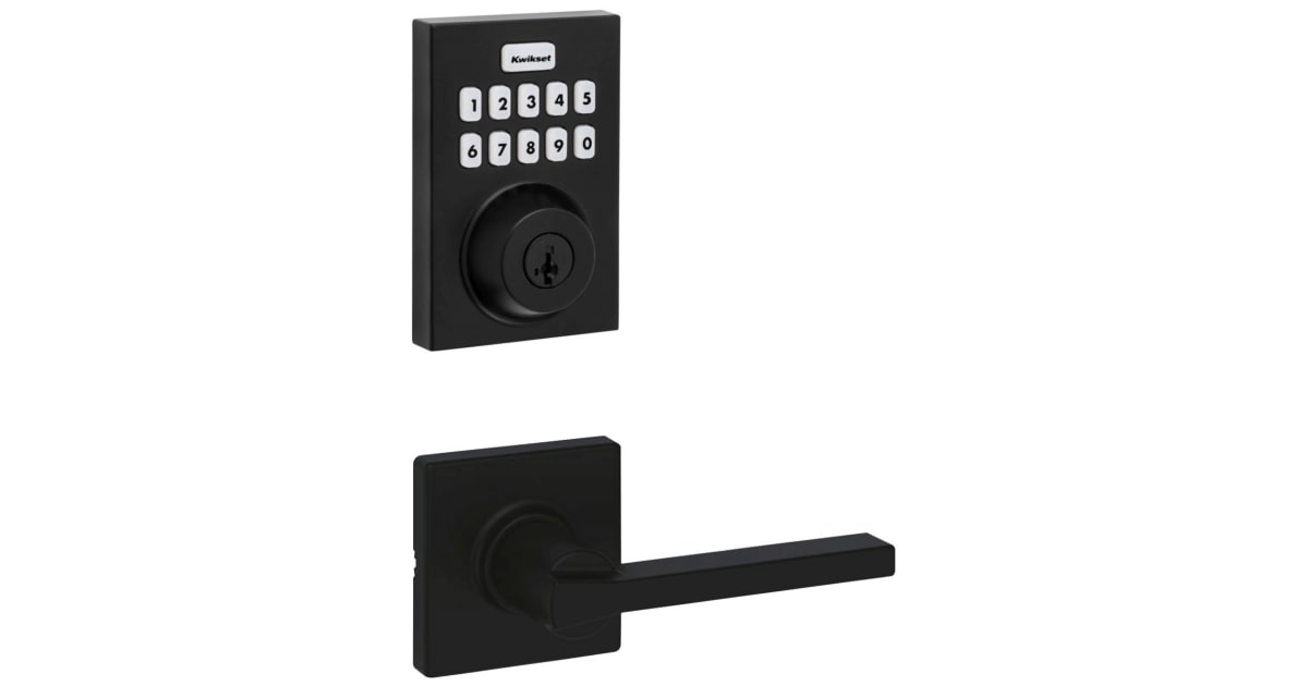 Kwikset 200CSLSQT-HC620CNT-514S Casey Passage Lever Set and Electronic ...