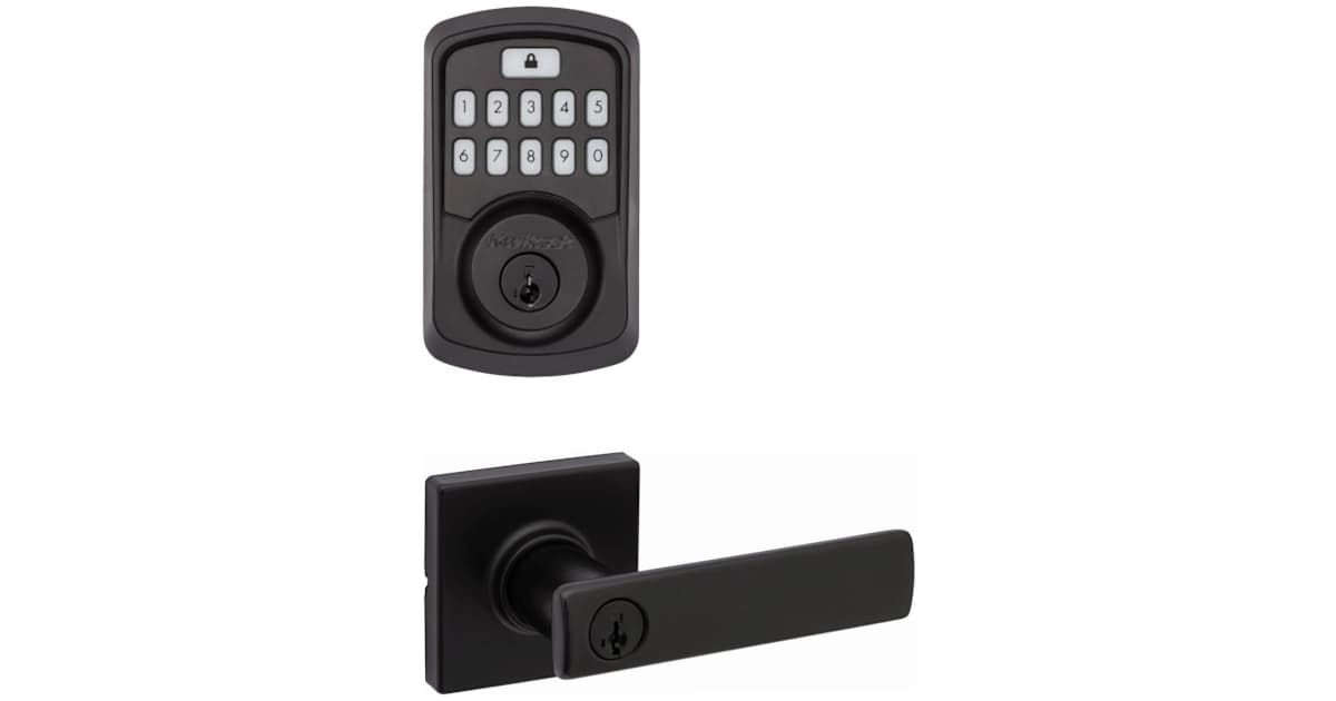 Kwikset 405BRNLSQT-942BLE-514S Breton Single Cylinder Keyed Entry Lever ...