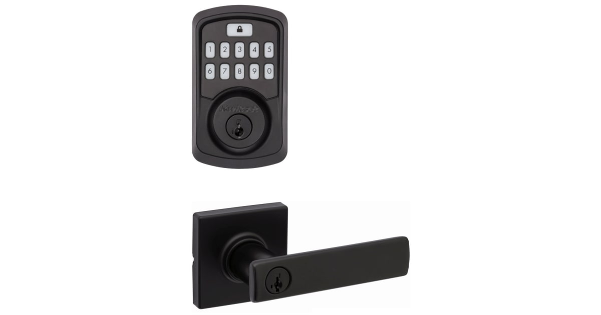 Kwikset 405BRNLSQT-942BLE-514S Breton Single Cylinder Keyed Entry Lever ...