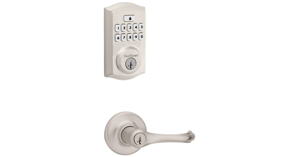 Kwikset 405DNL-9260TRL-15S Dorian Keyed Entry Lever Set and Electronic ...