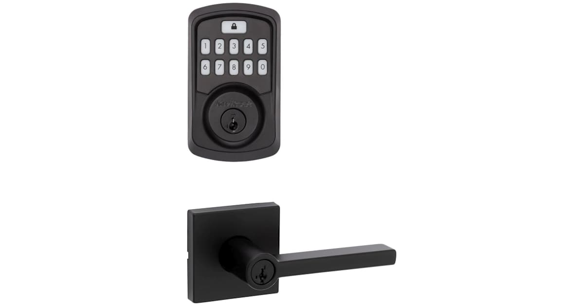 Kwikset 740HFLSQT-942BLE-514S Halifax Single Cylinder Keyed Entry Lever ...