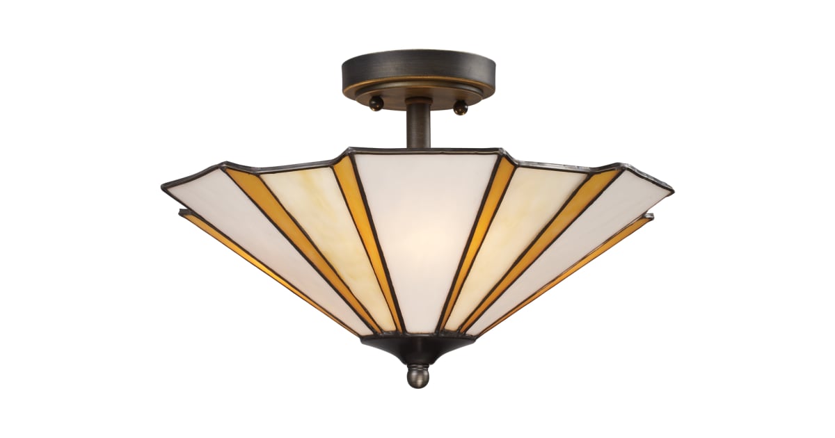 Landmark Lighting 08001-AB Three Light Down Lighting Semi Flush Ceiling ...