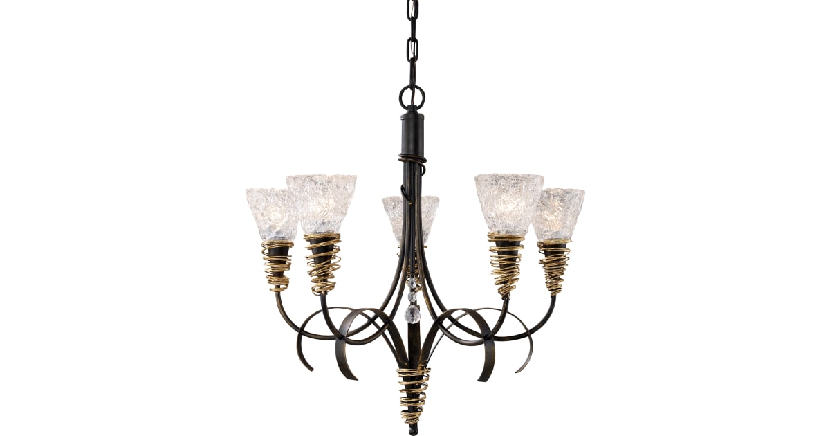 Landmark Lighting 08046-BKG Contemporary / Modern Five Light Chandelier ...