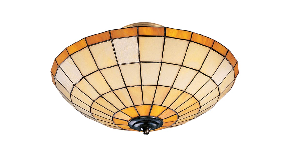 Landmark Lighting 219-CA Tiffany Three Light Down Lighting Semi Flush ...