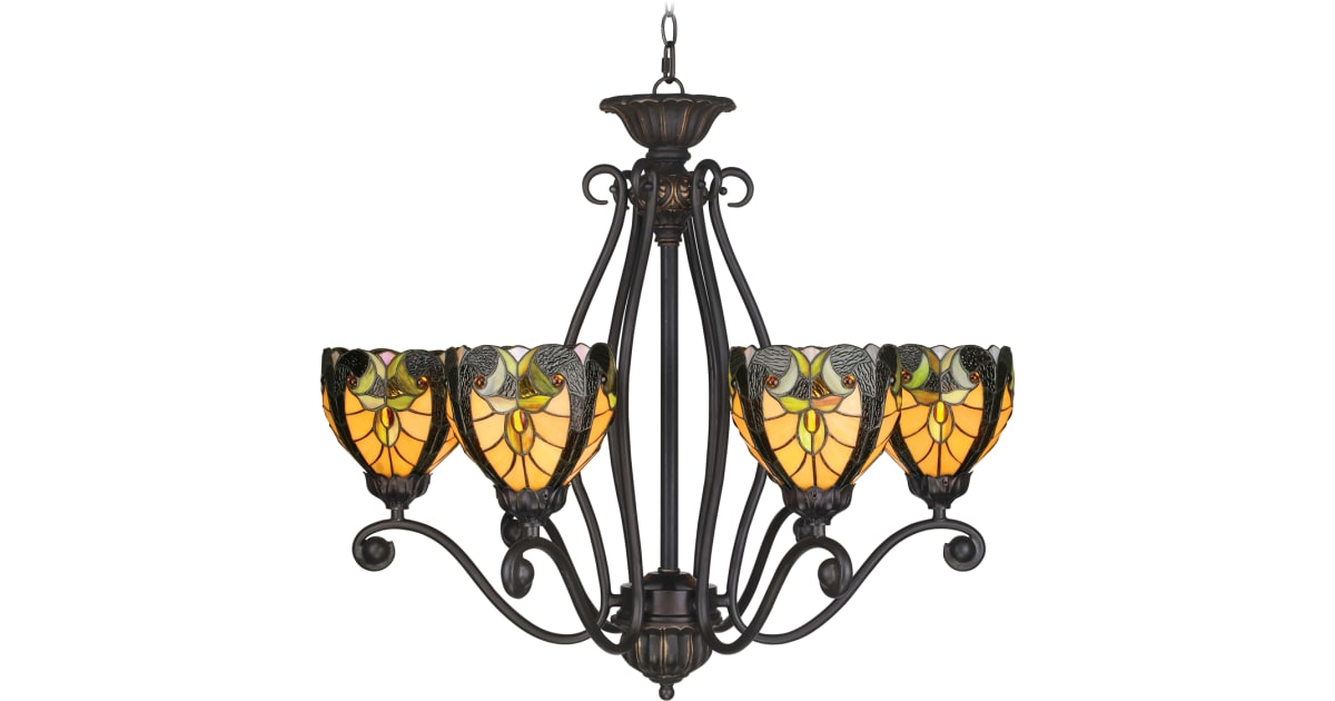 Landmark Lighting 270-AGS Tiffany Six Light Up Lighting Chandelier from ...