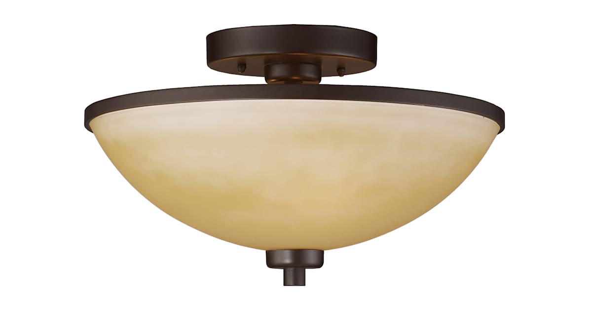 Landmark Lighting 61046-3 Vernon 3 Light Semi Flush In Oiled Bronze ...