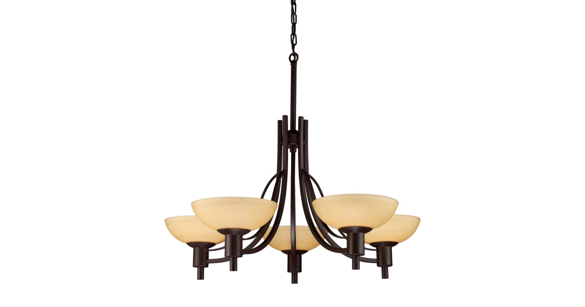 Landmark Lighting 61048-5 Vernon 5 Light Chandelier In Oiled Bronze ...