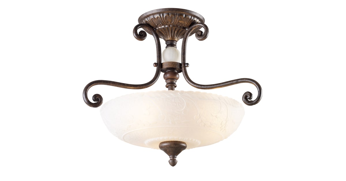 Landmark Lighting 66003-3 Three Light Down Lighting Semi Flush Ceiling ...