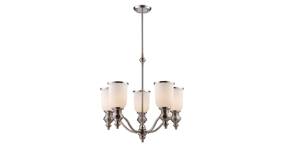 Landmark Lighting 66117-5 Chadwick 5 Light Chandelier In Polished ...