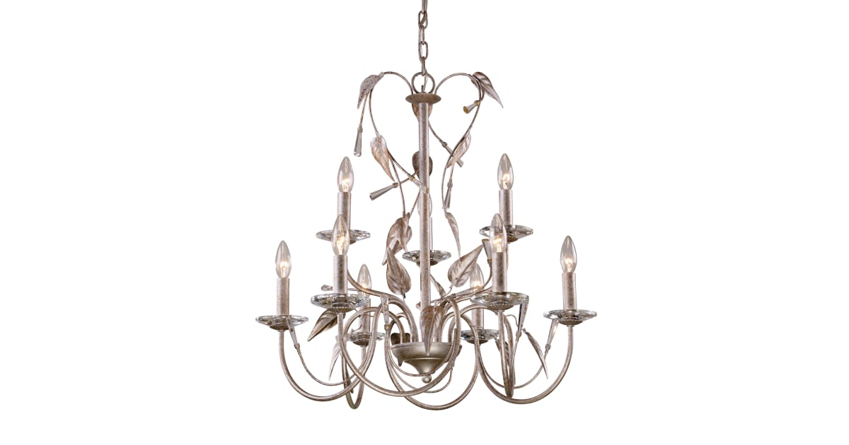 Landmark Lighting 69007-6+3 Nine Light Up Lighting Two Tier Chandelier ...