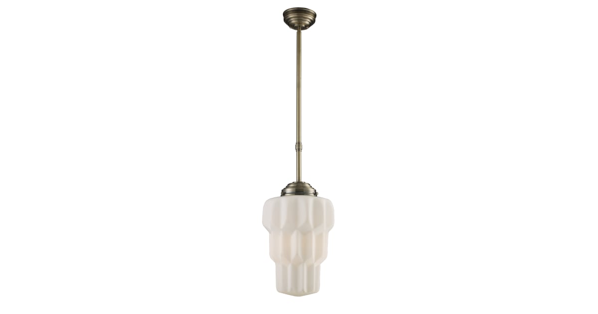 Landmark Lighting 69034-1 School House 1 Light Pendant In Antique Brass ...
