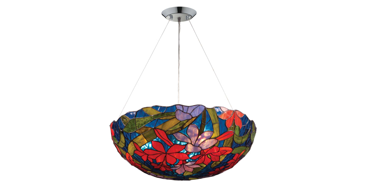 Landmark Lighting 70011-3 Impressionist 3 Light Pendant In Polished ...