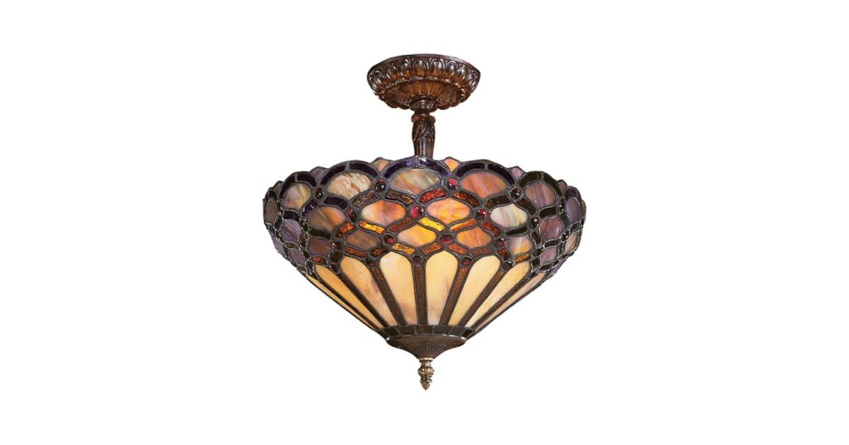 Landmark Lighting 738-TB Tiffany Two Light Down Lighting Semi Flush ...