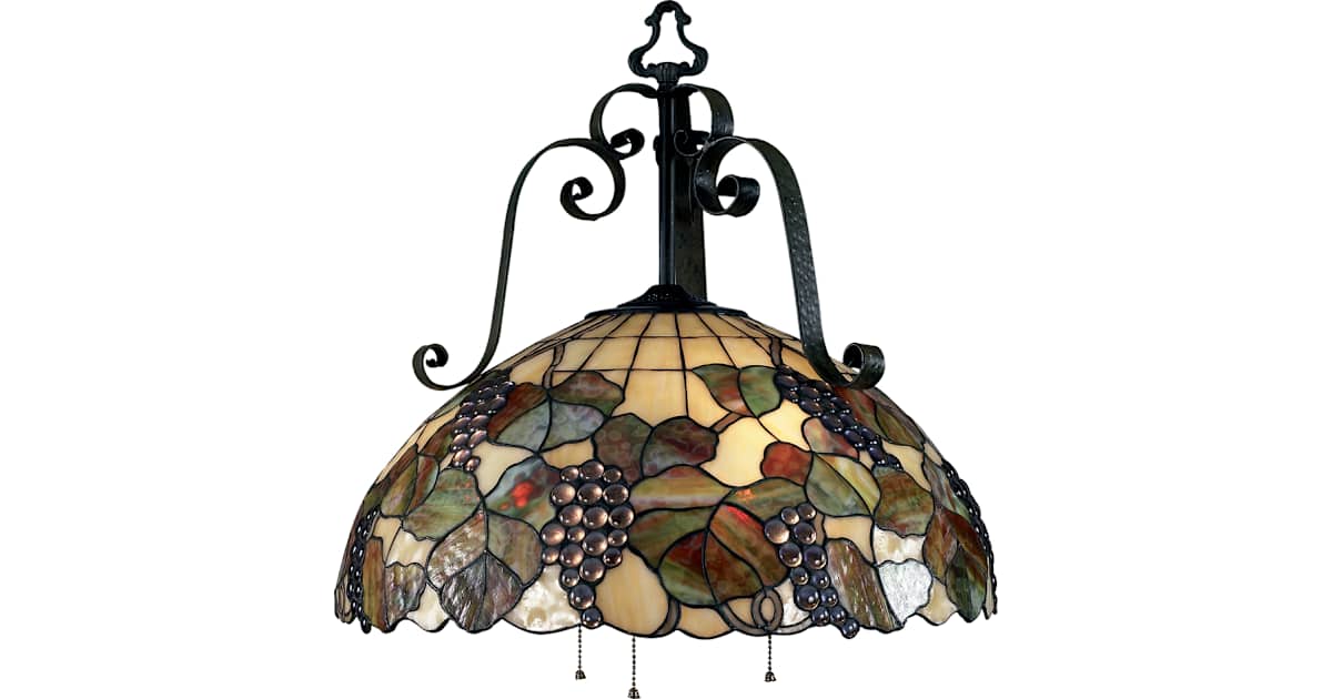 Landmark Lighting 785-AI Tiffany Three Light Down Lighting Pendant from ...
