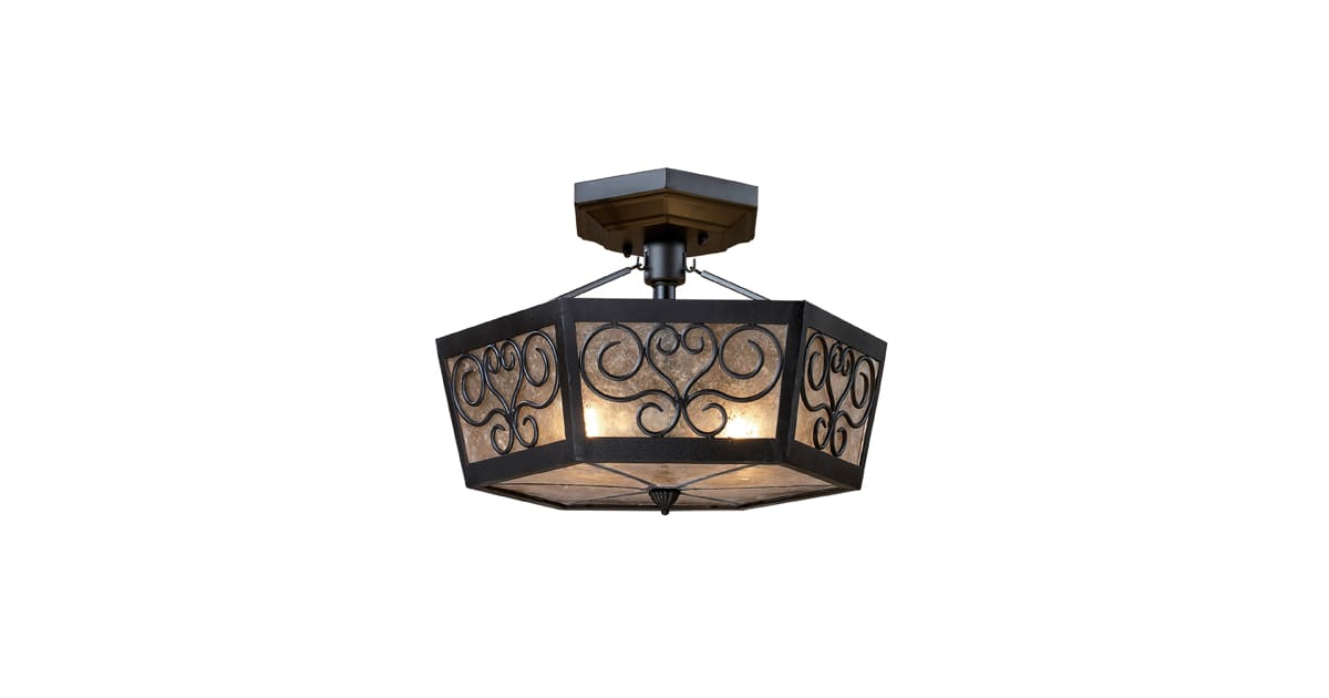 Landmark Lighting 70126-2 Wrought Iron 2 Light Ambient Lighting Semi ...