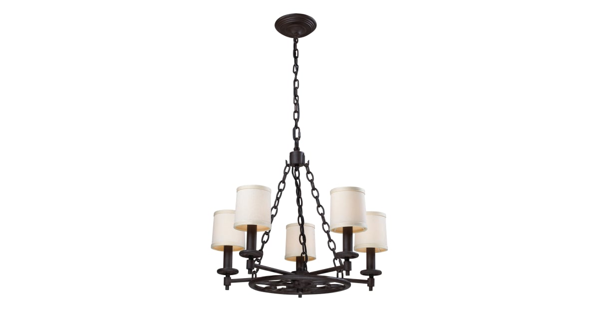Landmark Lighting 66198-5 5 Light 1 Tier Chandelier from the Ironton ...
