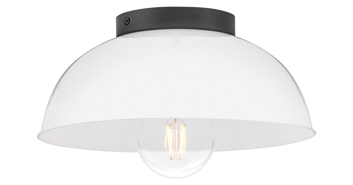 Lark 83301BK-CO Stu 1 Light 11" Wide Flush Mount Ceiling Fixture with ...