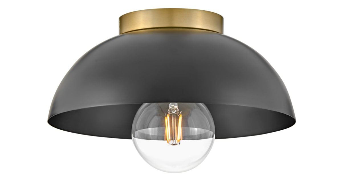 Lark 83301BK Stu 1 Light 11" Wide Semi-Flush Ceiling Fixture with Metal ...