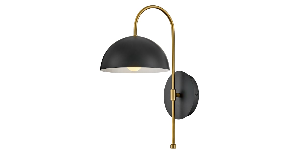 Lark 83300BK Lou 17" Tall Hardwired or Plug-In Wall Sconce | Ferguson Home