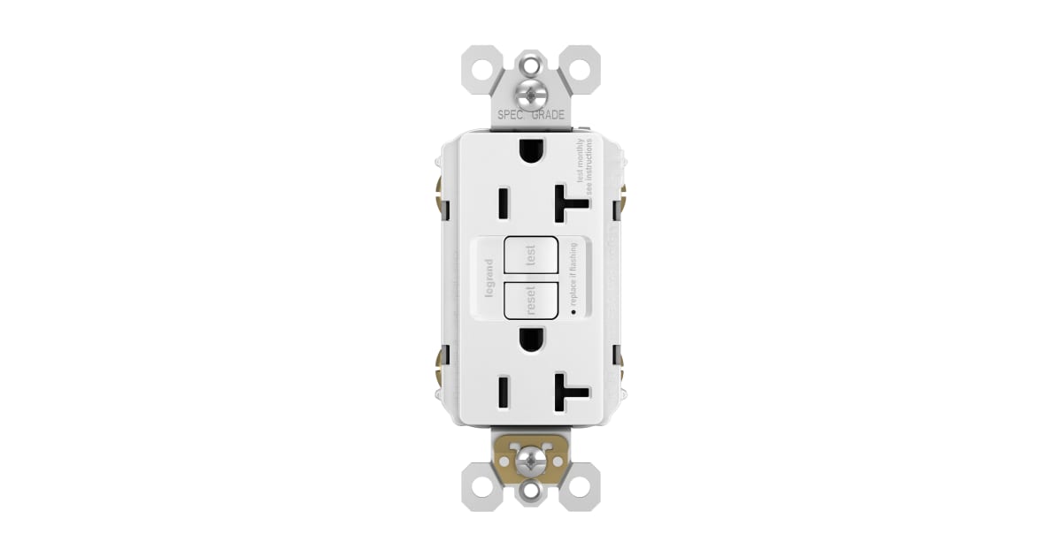 Legrand 2097TRAPLW radiant 20 Ampere GFCI Electrical Outlet | Ferguson Home