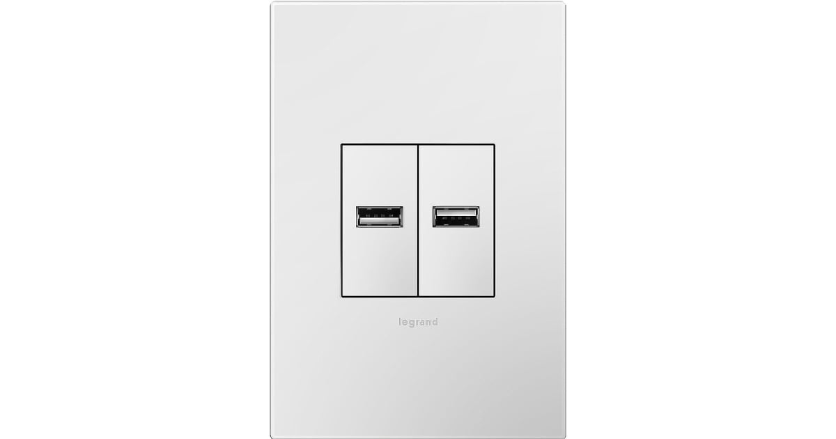 Legrand Adorne USB Outlets with Gloss White 1-Gang Wall Plate ...