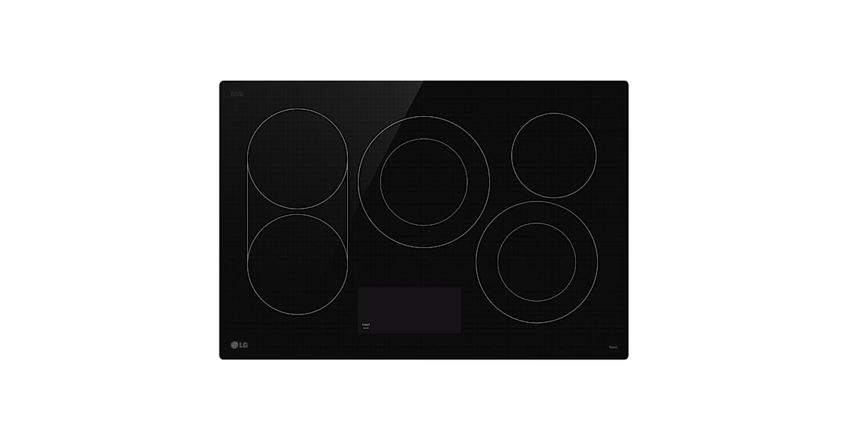 LG CBEW3017BE 30 Inch Wide 5 Burner Electric Cooktop with UltraHeat ...