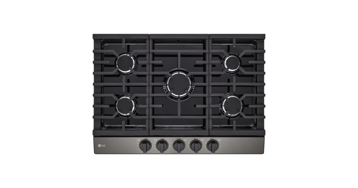 LG CBGJ3023D 30 Inch Wide 5 Burner Natural Gas Cooktop with Top Mounted ...